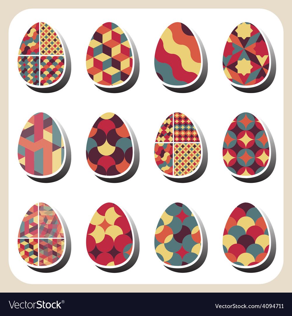 Easter eggs set Royalty Free Vector Image - VectorStock