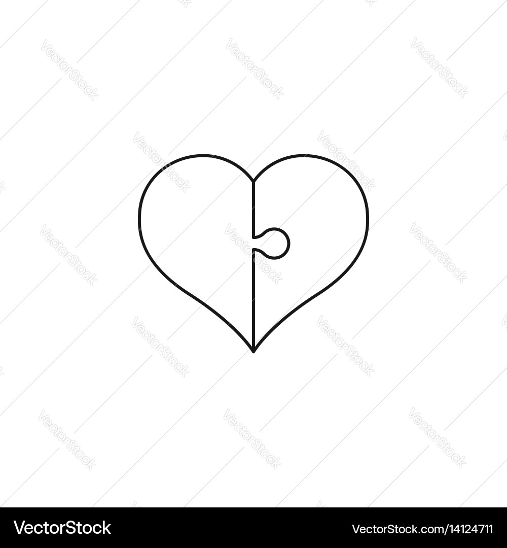 Heart Puzzle Icon - Valentine's Day Royalty Free Vector