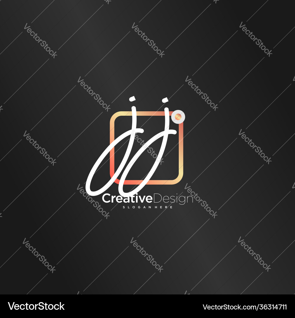 Jj initial letter handwriting logo art hand drawn Vector Image