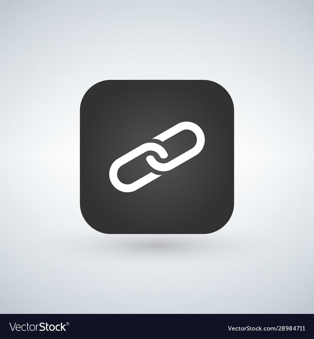 Link icon over black application button Royalty Free Vector