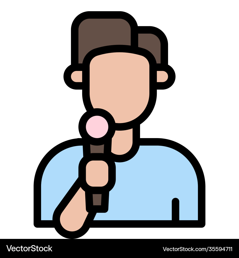Man singing icon birthday party related Royalty Free Vector
