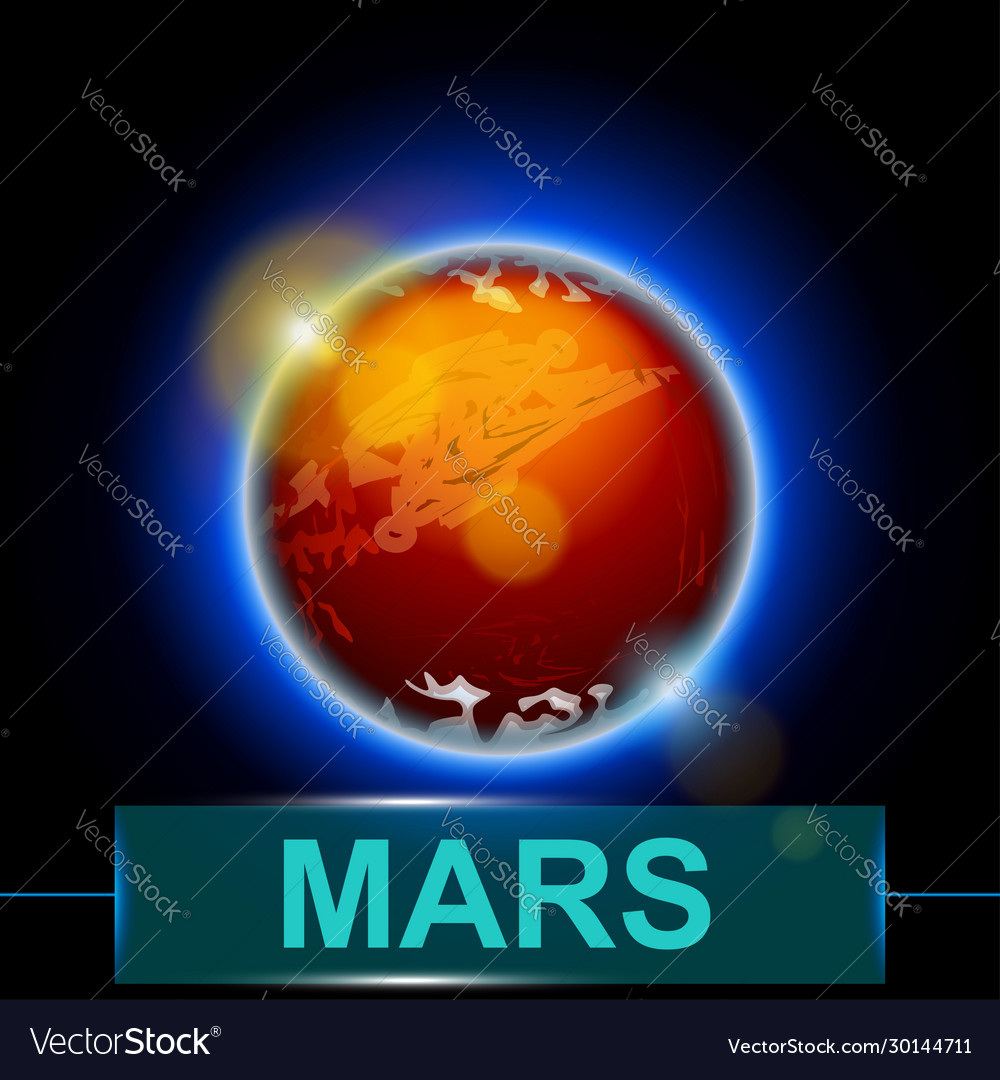 Planet mars Royalty Free Vector Image - VectorStock