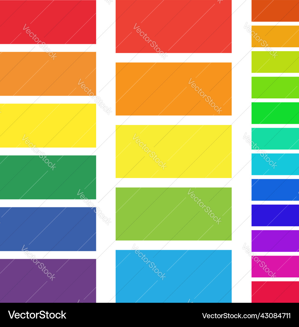 Rainbow color rgb palette bright scheme Royalty Free Vector