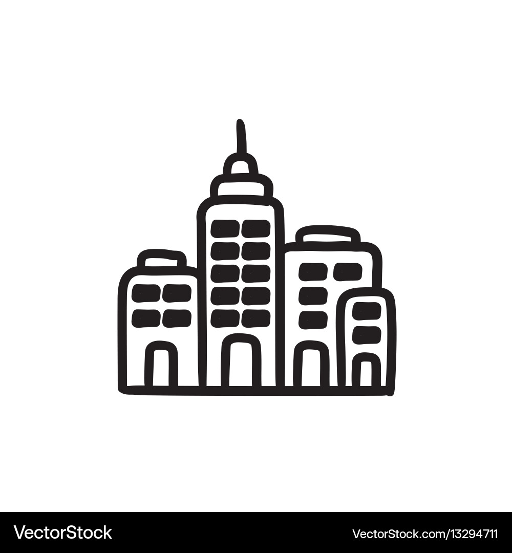 Residential buildings sketch icon Royalty Free Vector Image
