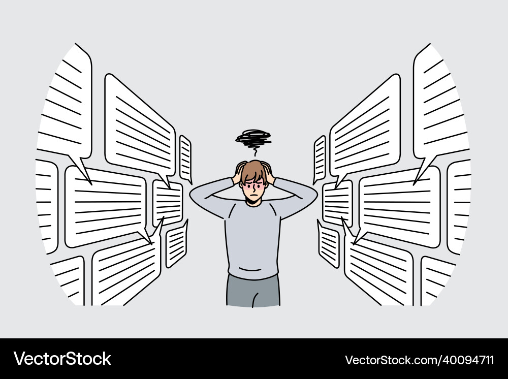Too much information and communication concept Vector Image