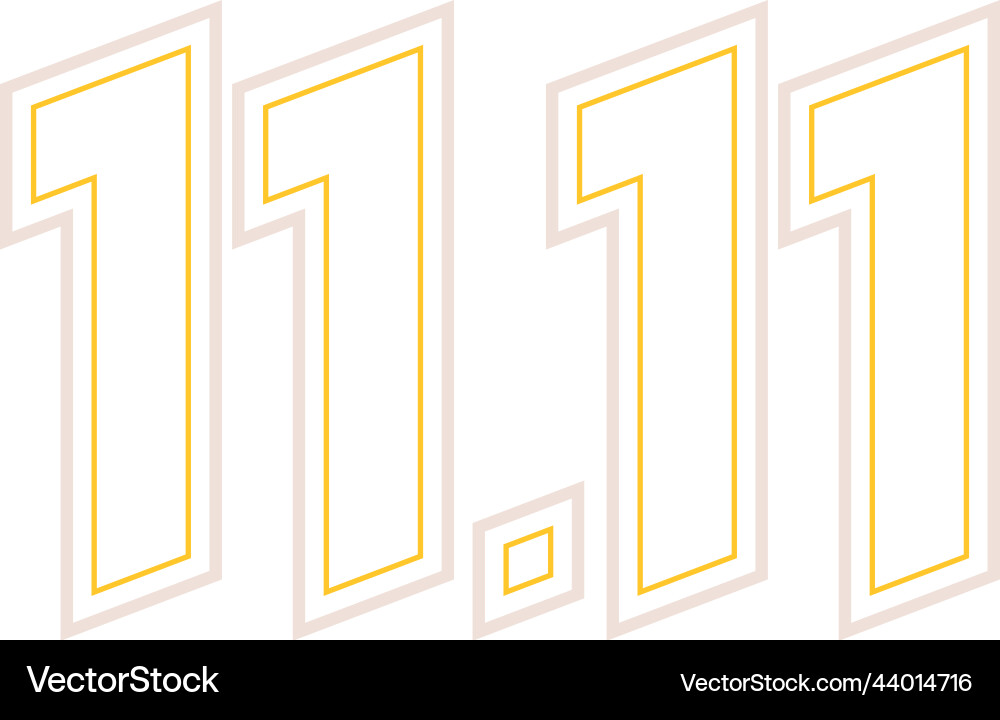 11 number golden color Royalty Free Vector Image