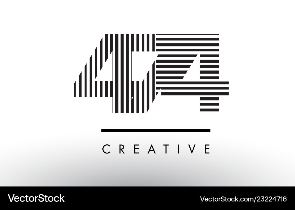 474 black and white lines number logo design Vector Image