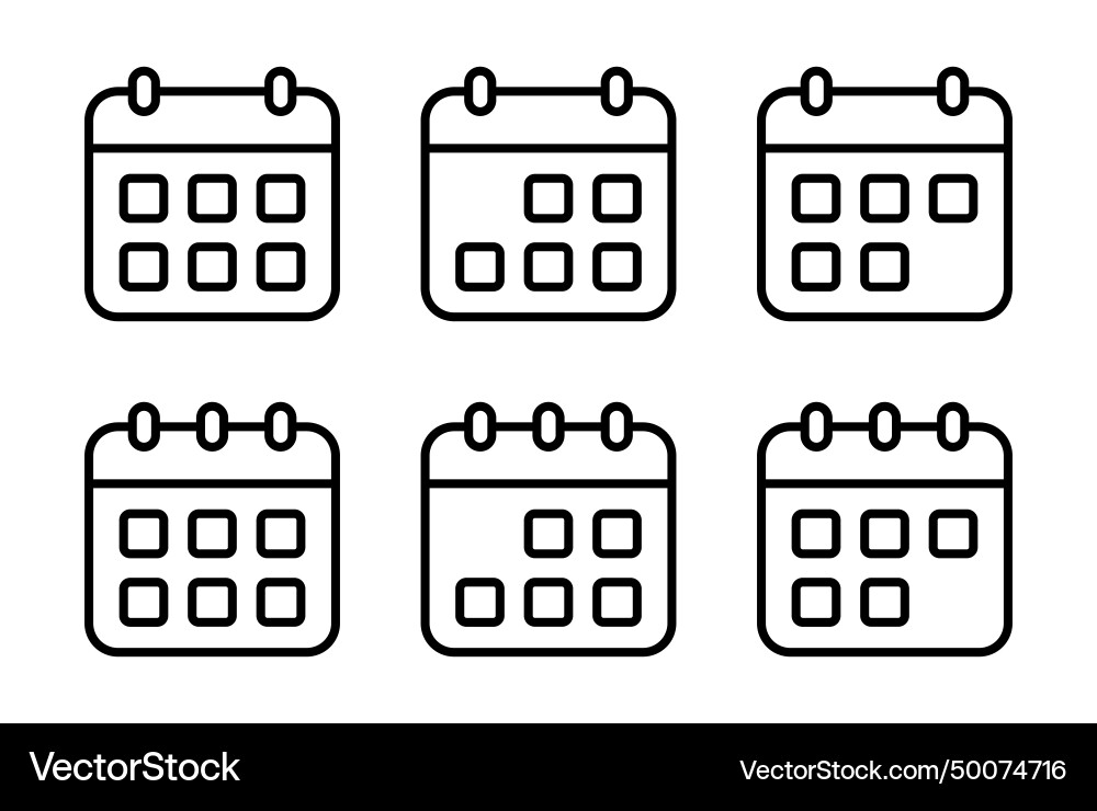Calendar date icon in line style Royalty Free Vector Image