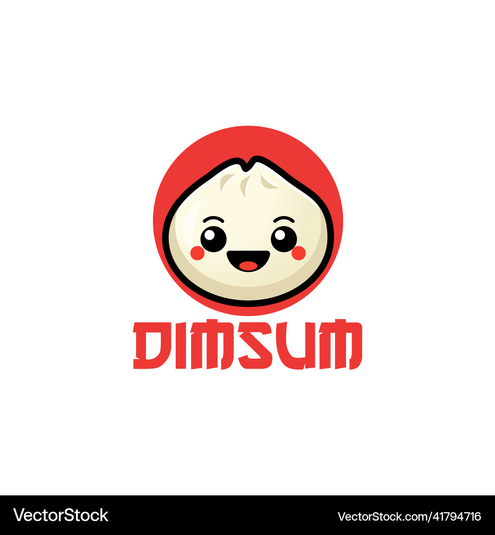 Dimsum logo with cute mascot on white background Vector Image