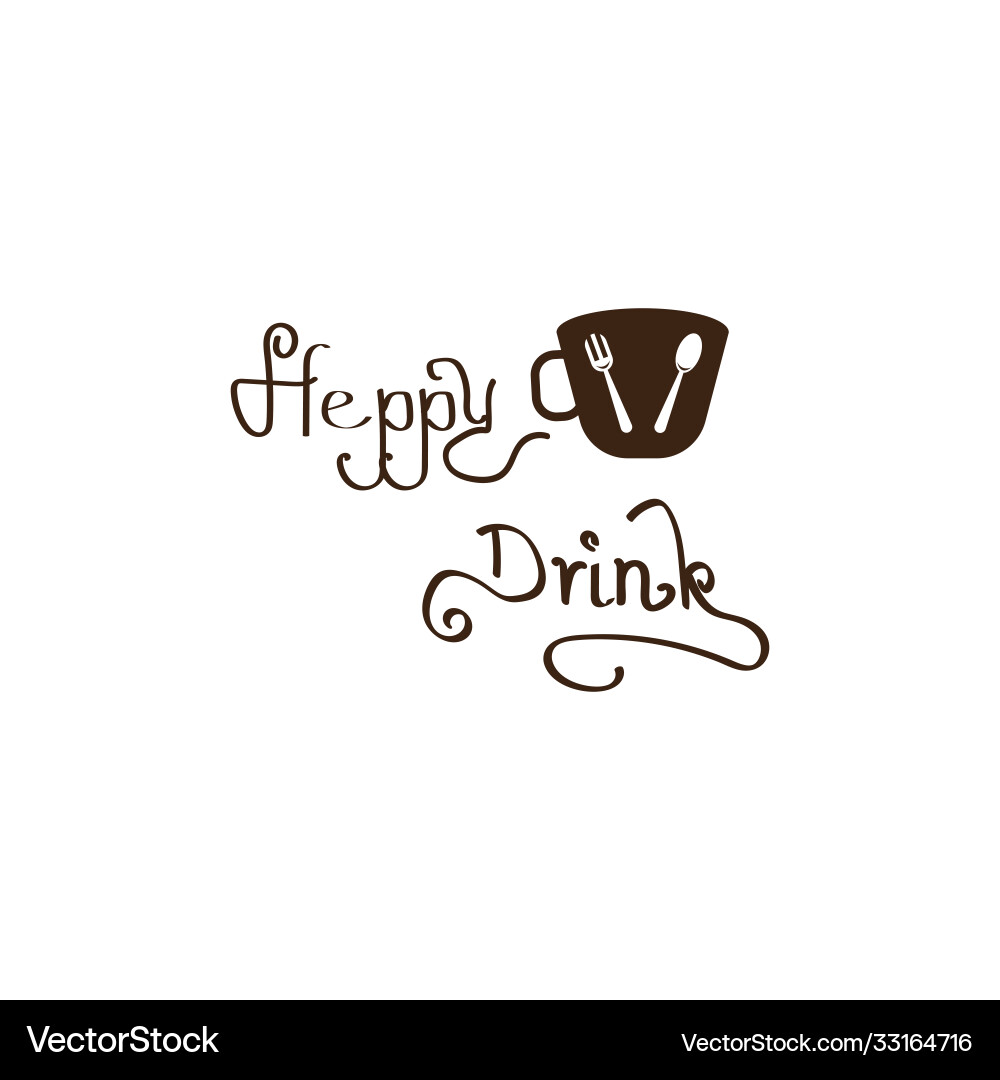Food and drink logo cup spoon fork design Vector Image