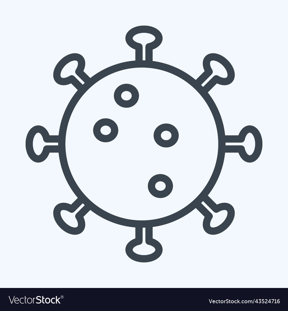 Icon Flu Virus Suitable For Flu Symbol Line Style Vector Image