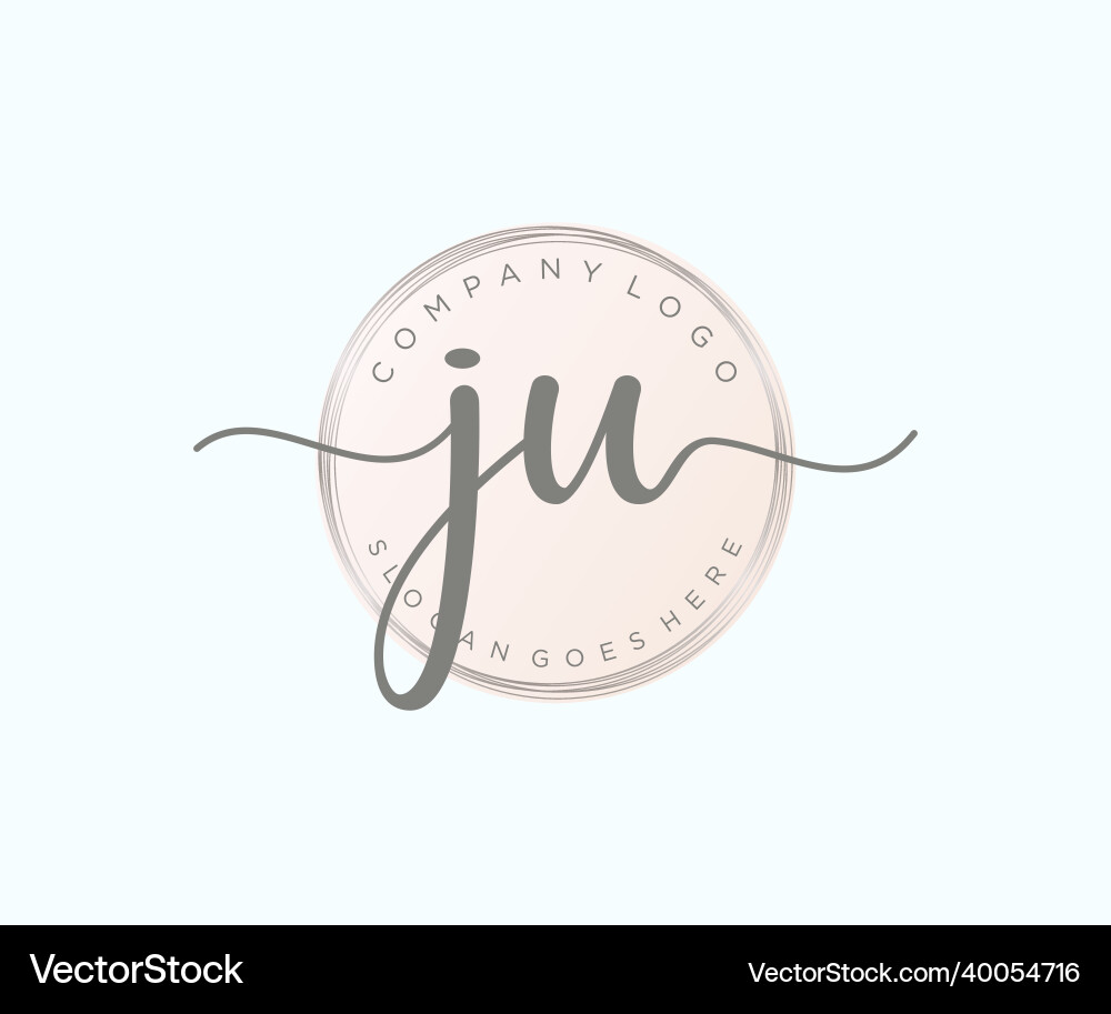 Initial ju feminine logo usable for nature salon Vector Image