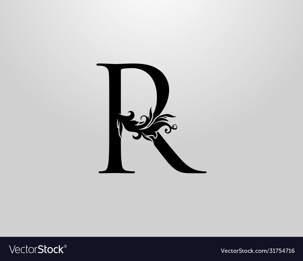 Letter r swirl logo classic design Royalty Free Vector Image