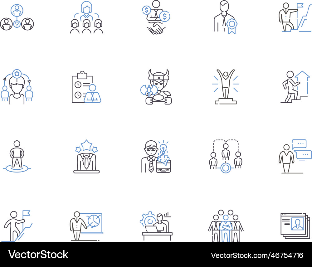 Membership outline icons collection Royalty Free Vector
