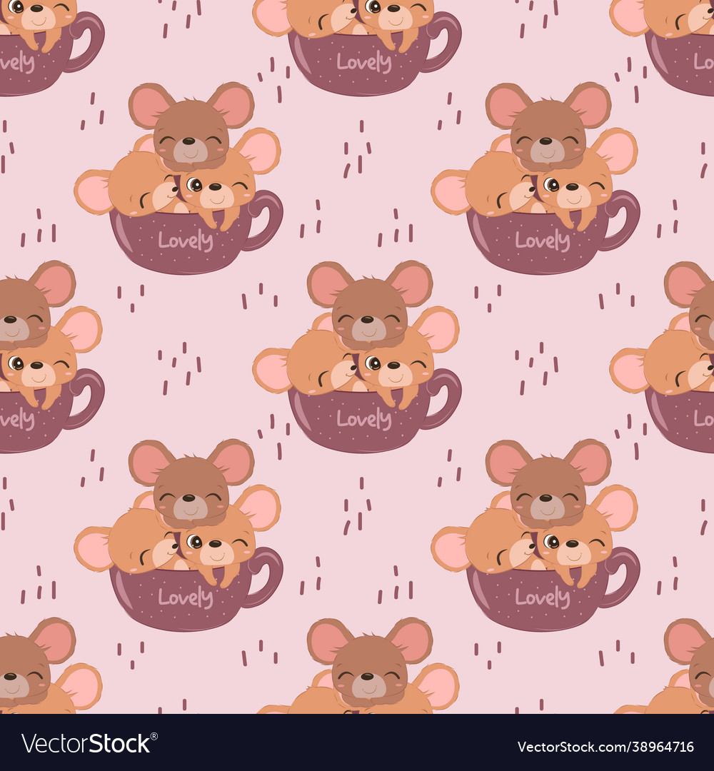 Mice seamless pattern Royalty Free Vector Image