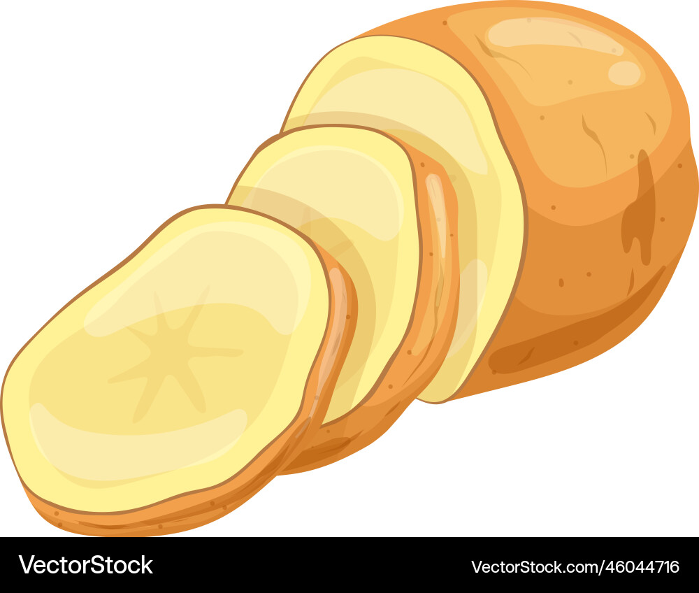 Potato cut cartoon Royalty Free Vector Image - VectorStock