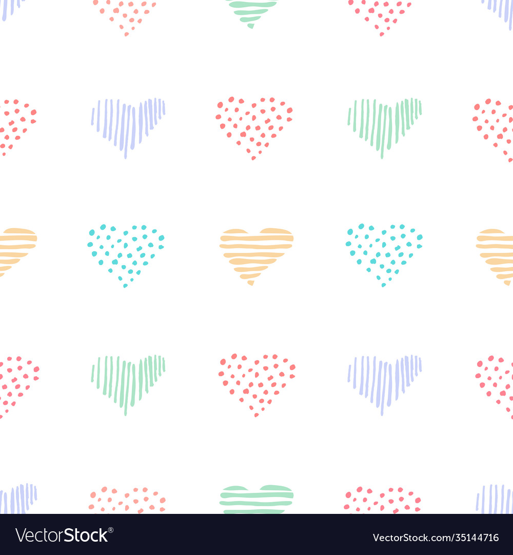Romantic Hearts Pattern Royalty Free Vector Image