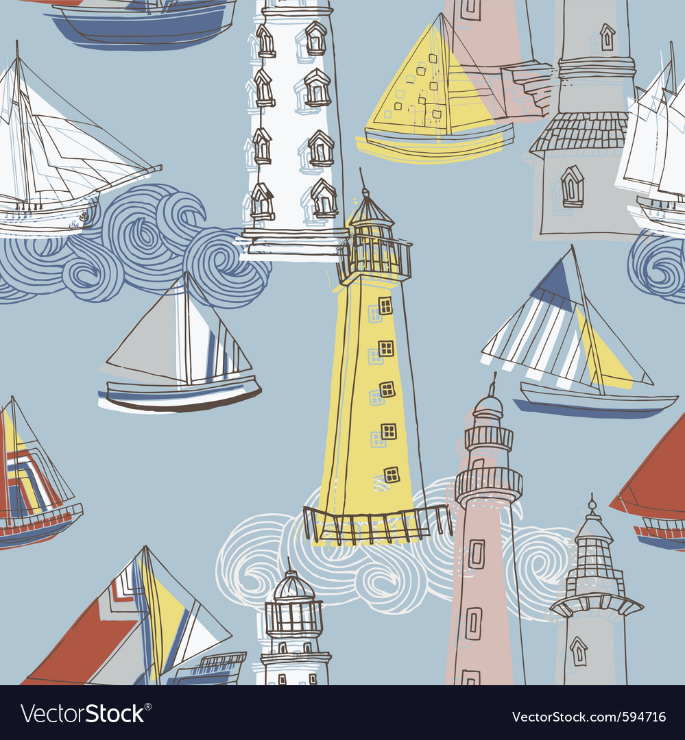 Sailing pattern Royalty Free Vector Image - VectorStock