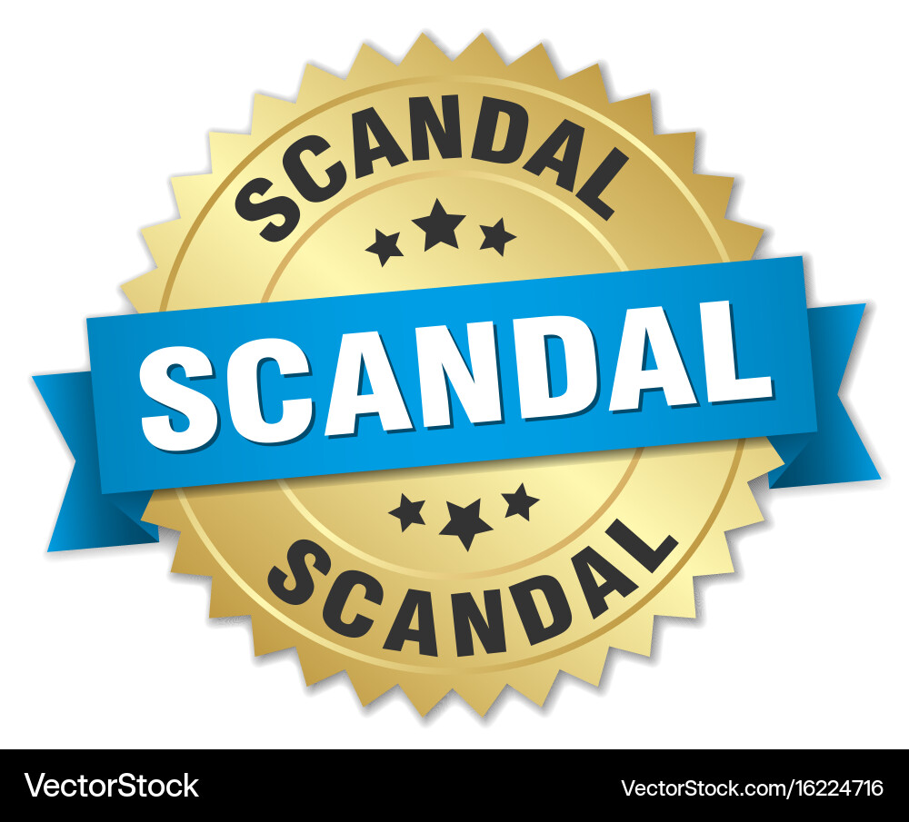 Scandal round isolated gold badge Royalty Free Vector Image
