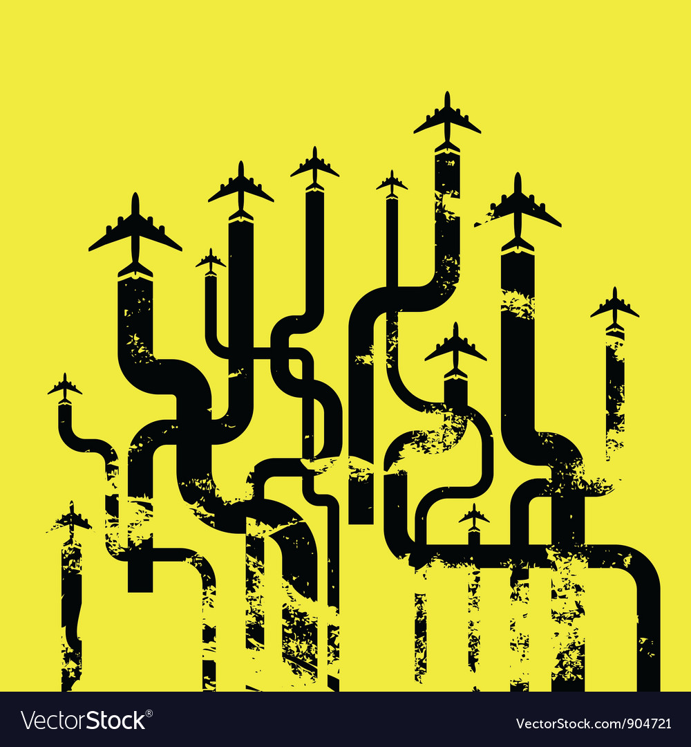 Abstract airplane lines Royalty Free Vector Image