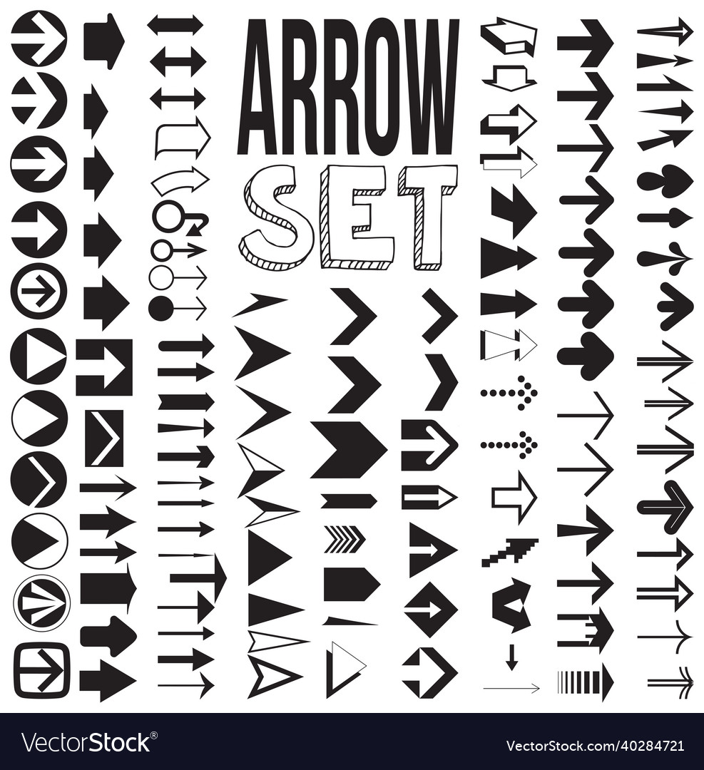Arrow set Royalty Free Vector Image - VectorStock