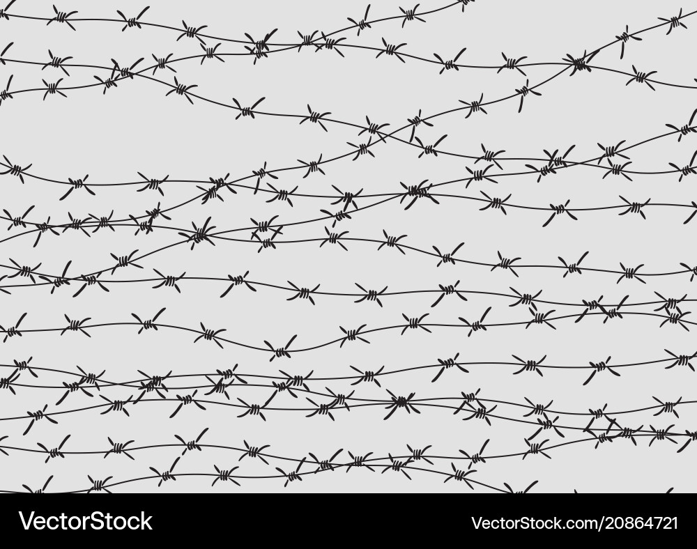 Barbed wire fencing fence made Royalty Free Vector Image