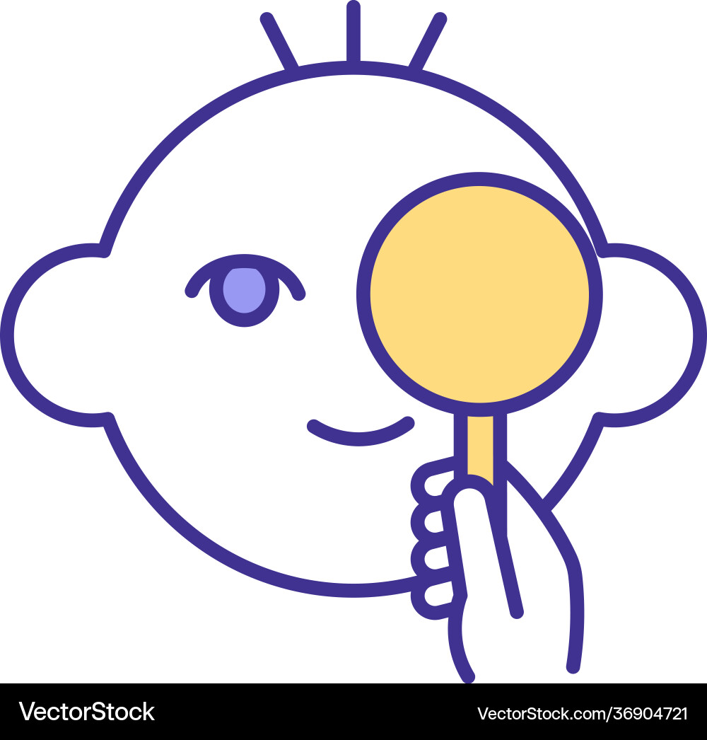 Child eyes test rgb color icon Royalty Free Vector Image
