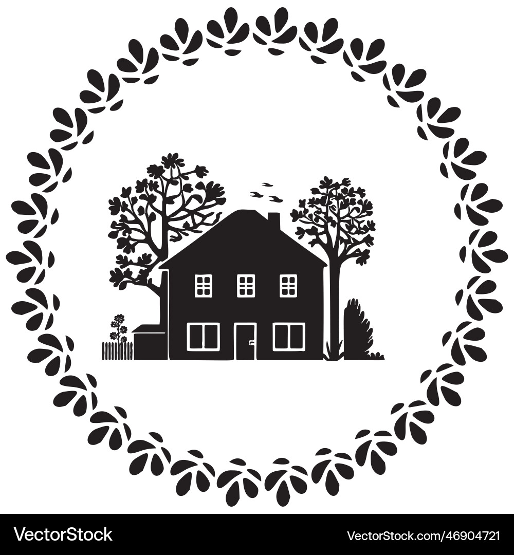 Cute rustic cottage motif in vintage style frame Vector Image