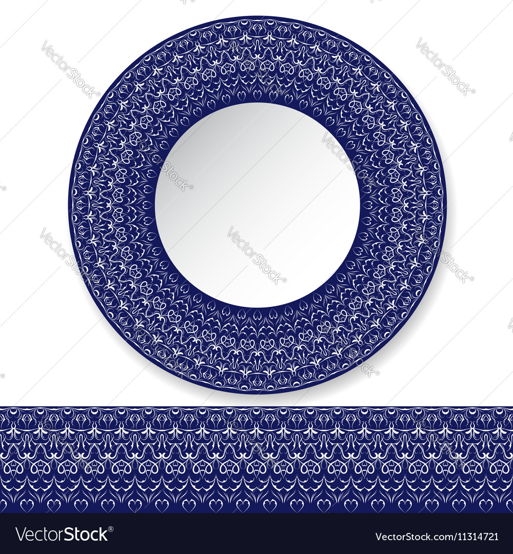Decorative plate with a pattern Royalty Free Vector Image