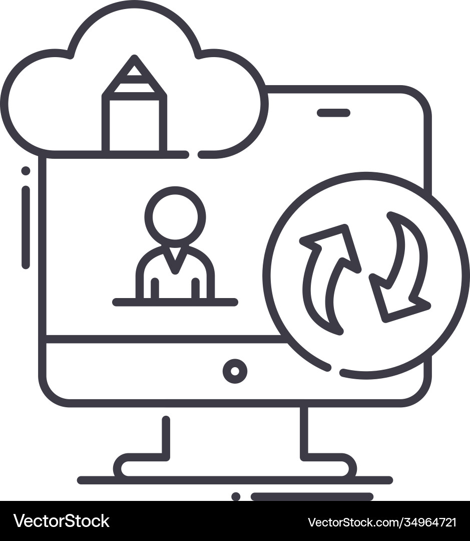Design platform icon linear isolated Royalty Free Vector