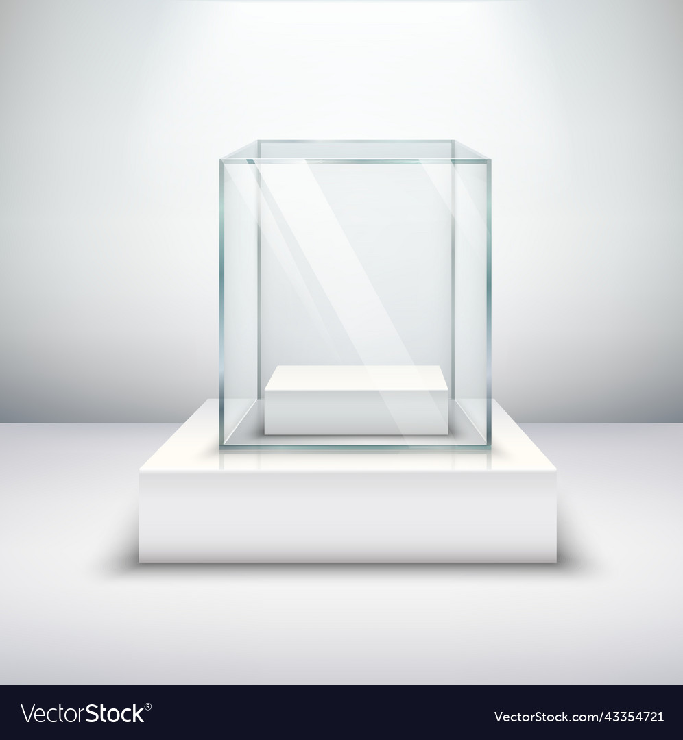 Empty glass showcase Royalty Free Vector Image