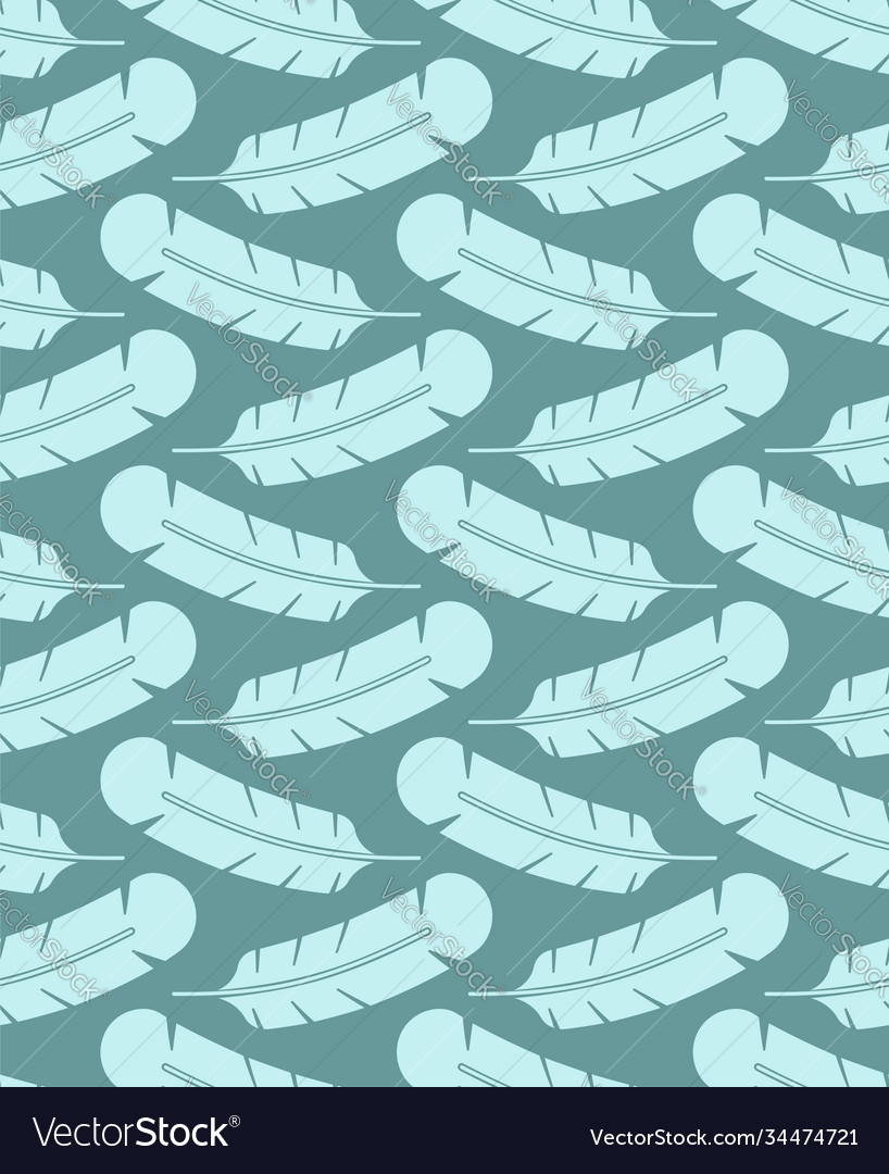 Feather pattern seamless bird feather background Vector Image