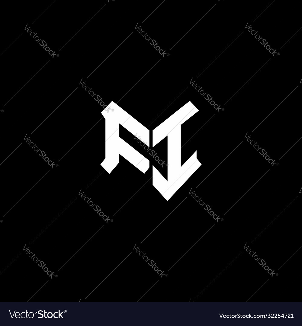 Fi logo monogram with shield shape design template