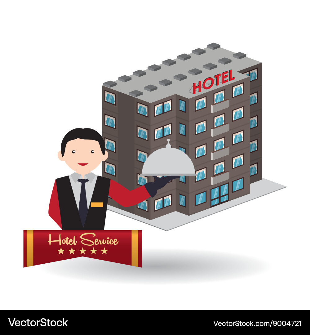 Hotel design travel icon isolated and flat Vector Image