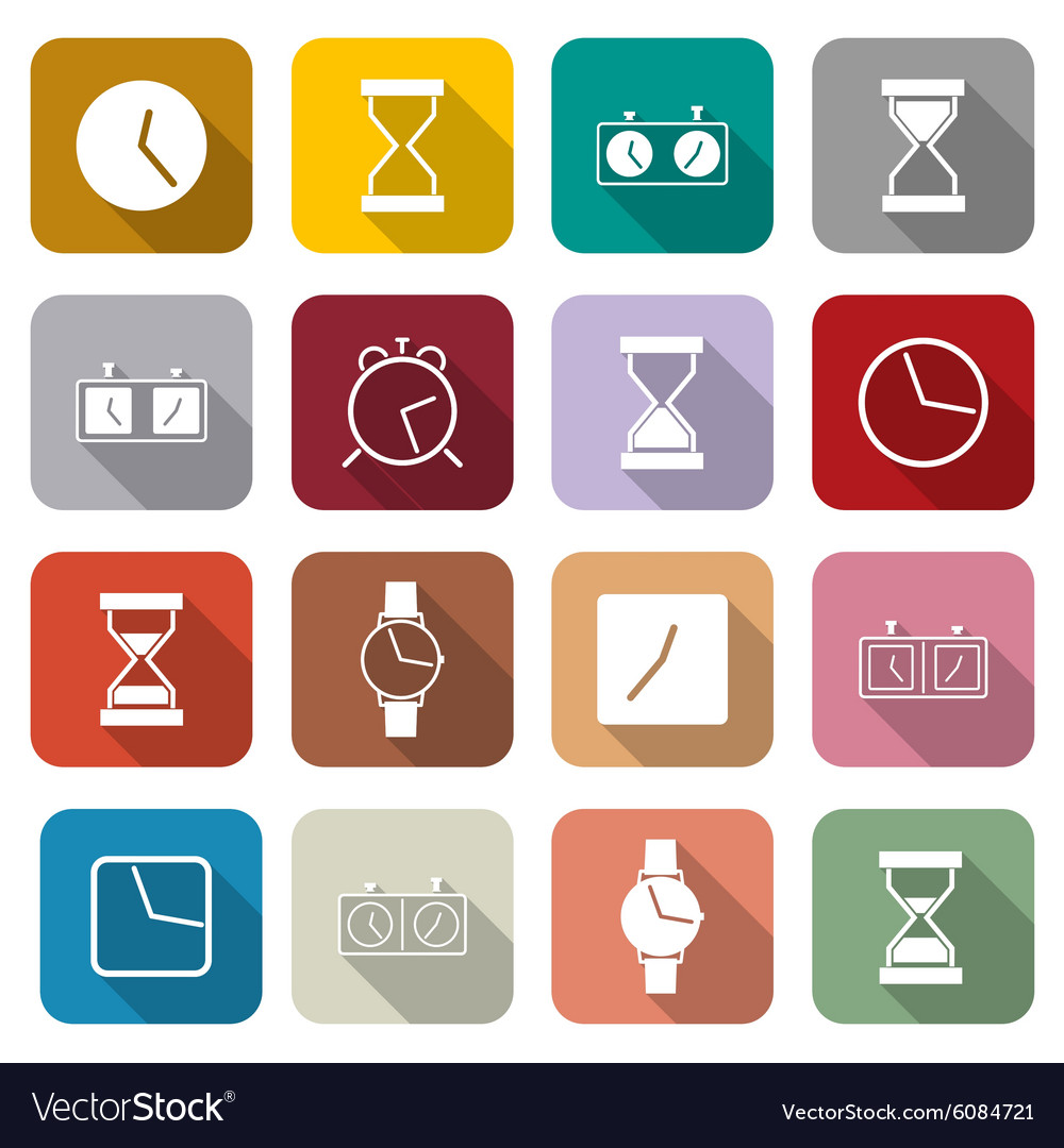 Icons clock Royalty Free Vector Image - VectorStock