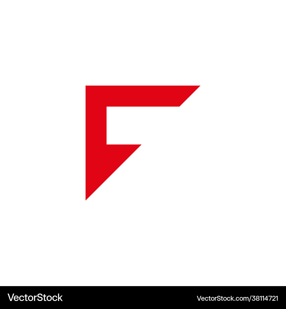 Letter fc red geometric simple logo Royalty Free Vector
