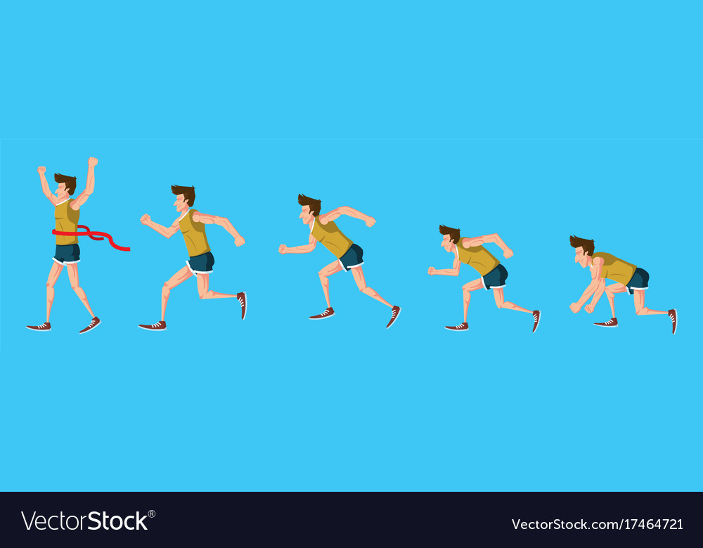 Man step running on white background Royalty Free Vector