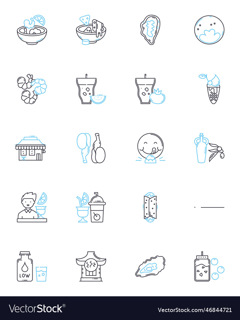 Nourishment field linear icons set nutrients Vector Image Nourishment field linear icons set nutrients Vector Image