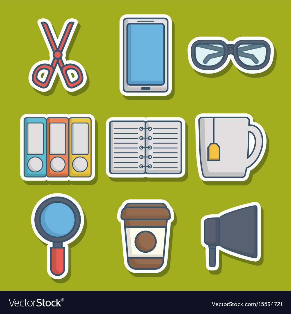 Office elements design Royalty Free Vector Image