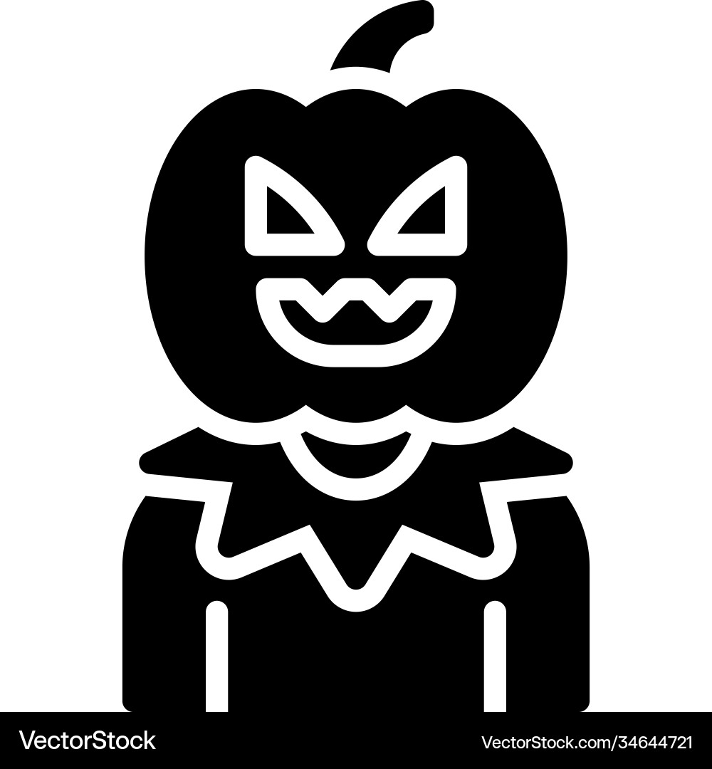 Pumpkin head costume icon halloween party Vector Image