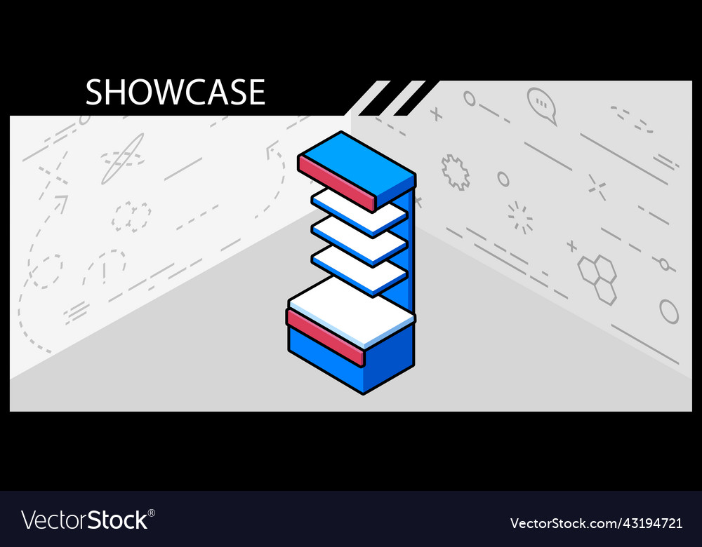 Showcase isometric design icon web 3d colorful Vector Image Showcase isometric design icon web 3d colorful Vector Image
