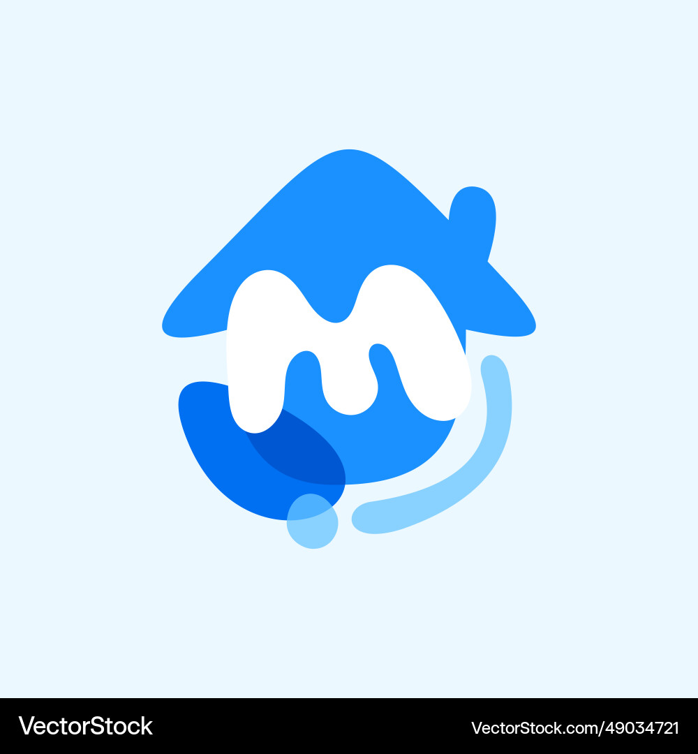 Sign m house logo design letter home Royalty Free Vector