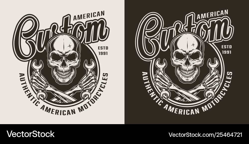 Vintage motorcycle repair service label Royalty Free Vector