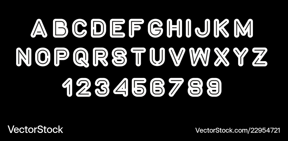 White of stylized modern font and alphabet Vector Image