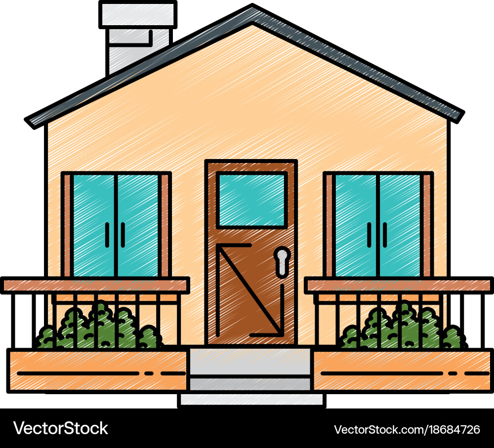 Beautiful front of house Royalty Free Vector Image