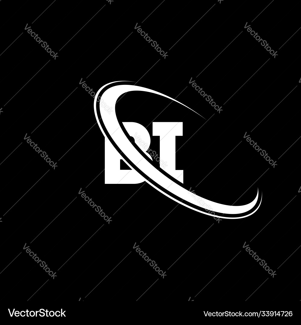 Bi logo b i design white letter bib Royalty Free Vector