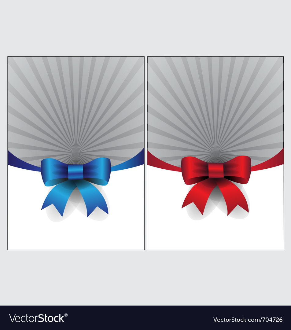 Blue and red ribbon page design template Vector Image