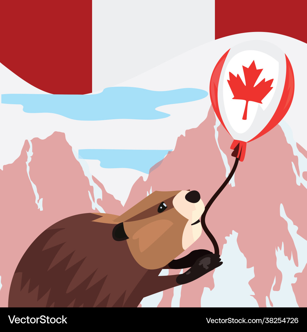 Canada beaver animal Royalty Free Vector Image