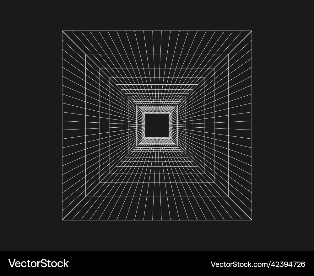 Cyber grid retro punk perspective rectangular Vector Image