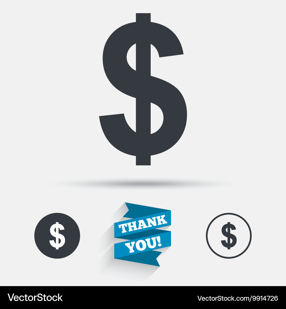 Dollar sign icon usd currency symbol Royalty Free Vector